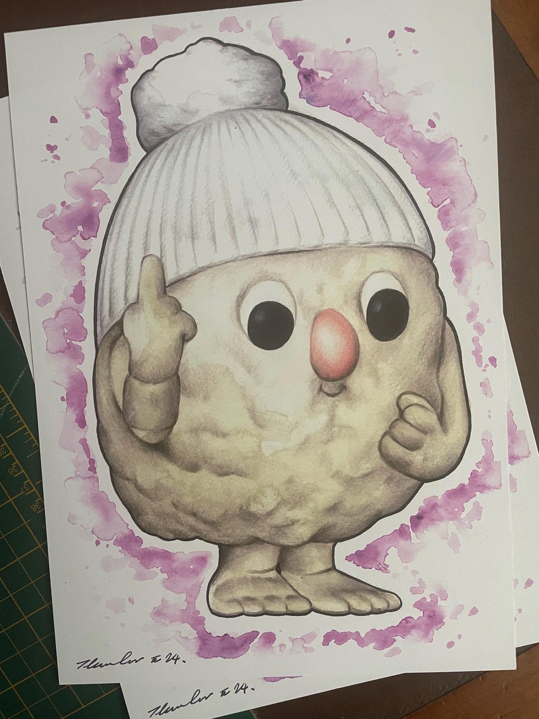 PRINT .. the Flumps / Pootle .. Signed Fan-art . Uk A4 Size . Retro 70s ...