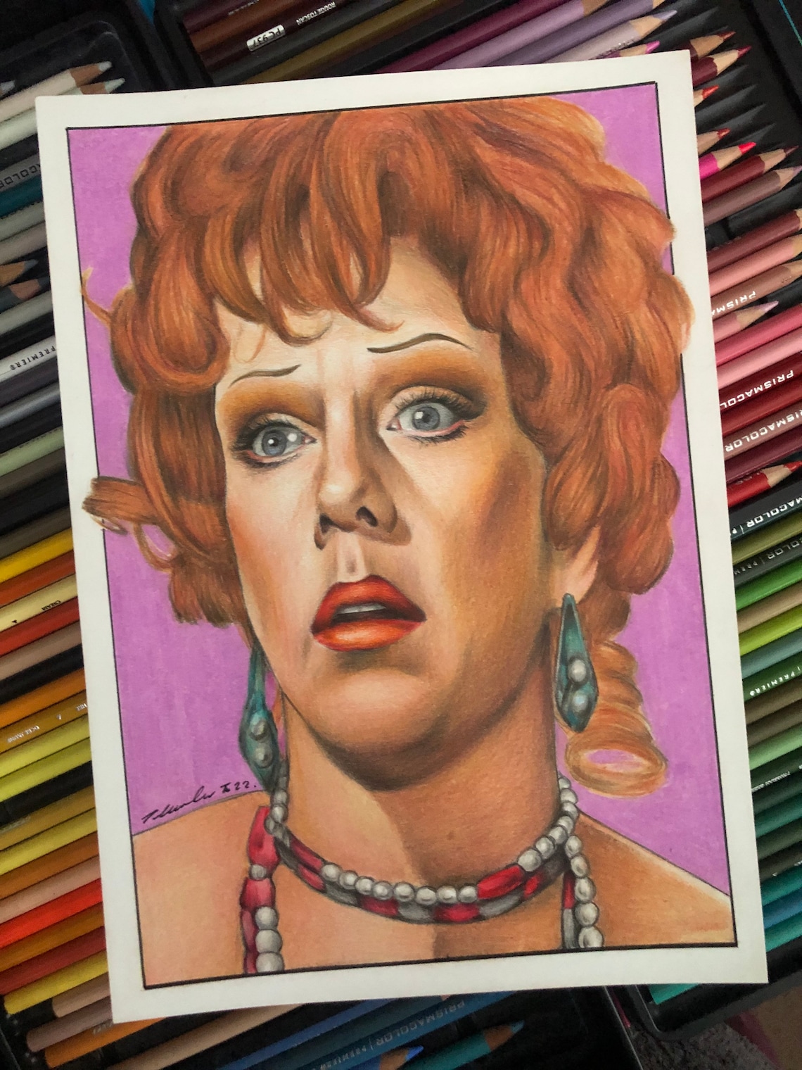 Miss Hannigan .. Annie.. Original Pencil Drawing Fan-art Carol Burnett ...