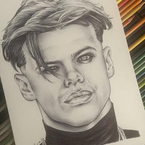 Yungblud Original Pen Drawing Fan-art Signed . Uk A4 Size . - Etsy
