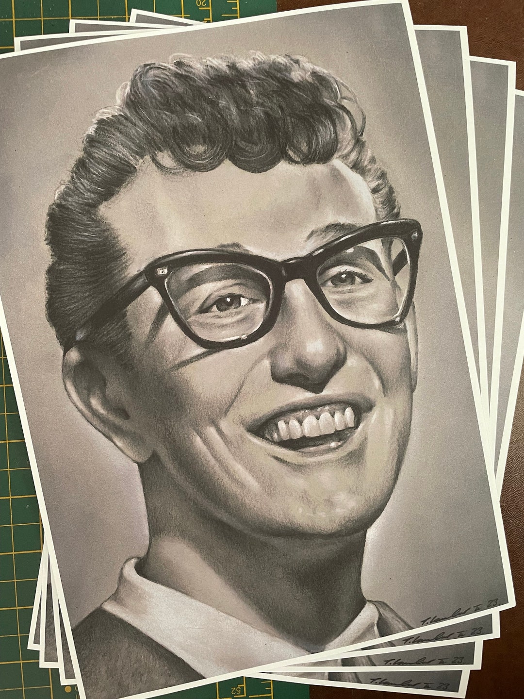 PRINT … Buddy Holly ... Signed Original ART Print A4. - Etsy