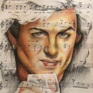 George Michael Original Pencil Drawing .fan-art A4. Wham Last Christmas ...