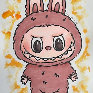 Labubu Original Fan-art Pen Drawing . Uk A4 Size . Lafufu . Signed ...