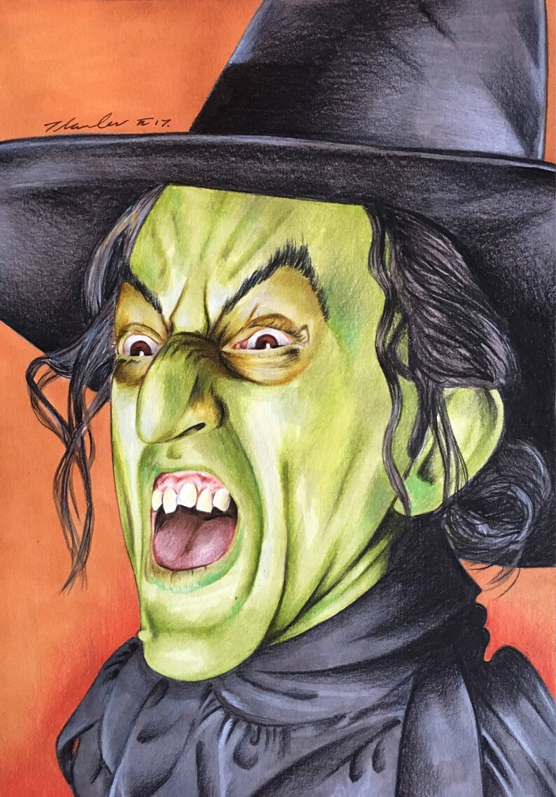 Wicked Witch of the West Original drawing .Fan-ART A4. The | Etsy