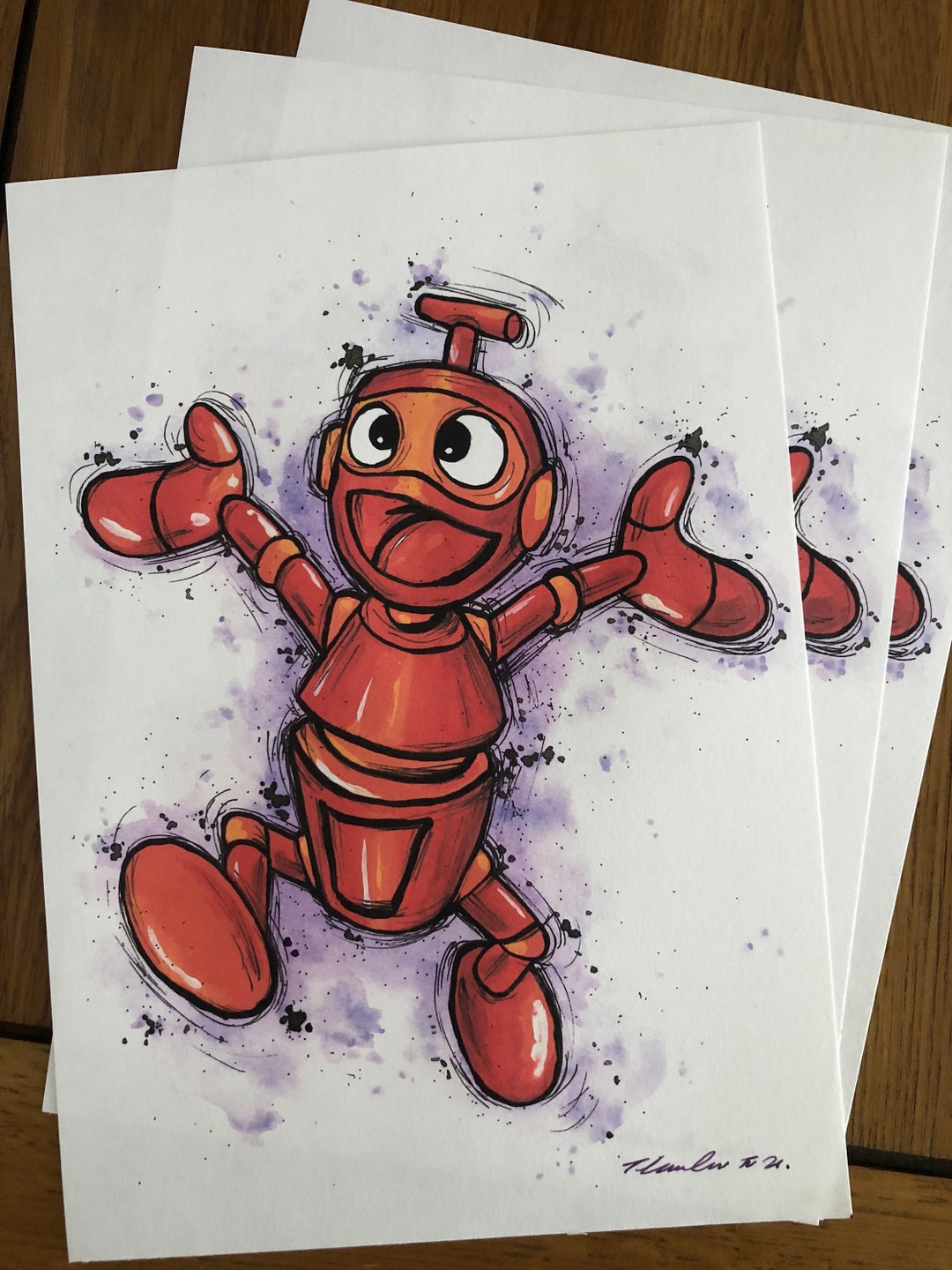 PRINT.... Nono Robot ... Original Fan-art .. Signed Print. A4 ...