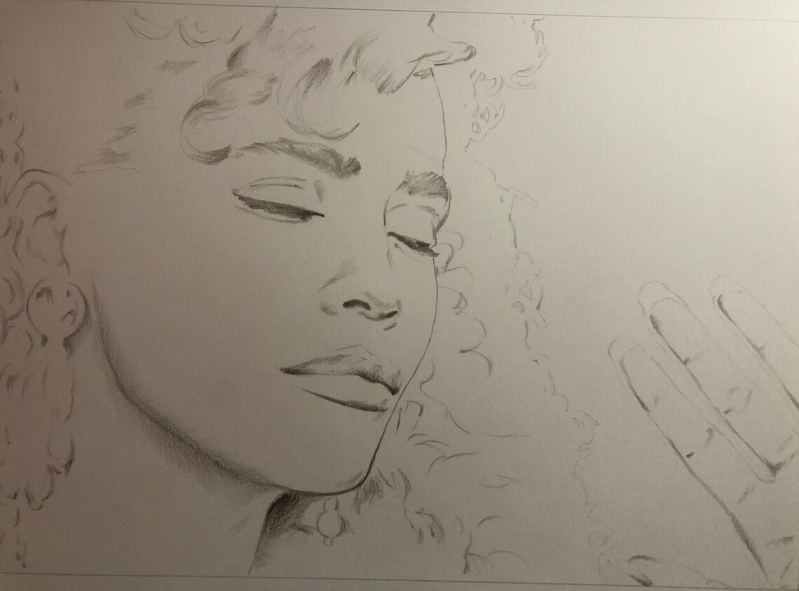 Whitney Houston Original Pencil Drawing . A4 Fan-art | Etsy