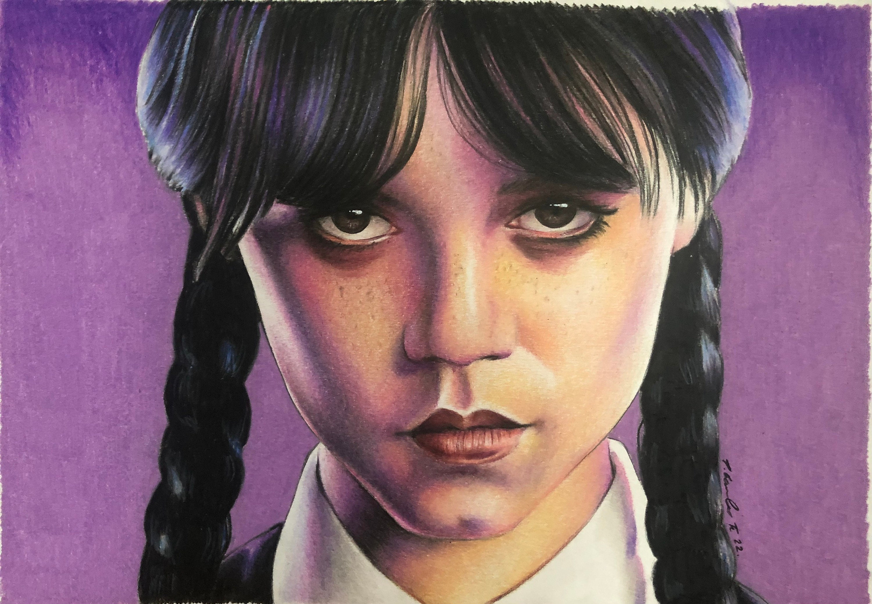 Wednesday Addams Original Pencil Drawing Fan Art A4 Jenna Etsy Australia