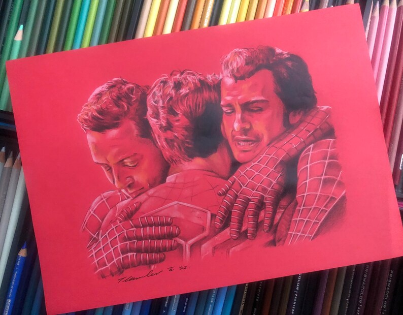 Spider-man Hug Original Pencil Drawing .fan-art A4. No Way - Etsy