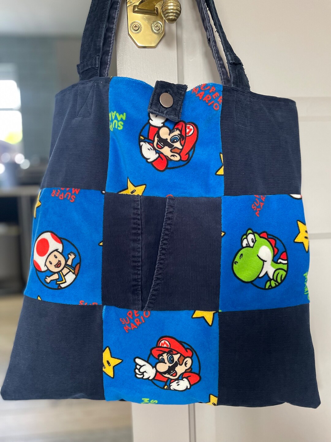 Handmade Super Mario Bros Patchwork Tote Shoulder Bag With Up-cycled ...