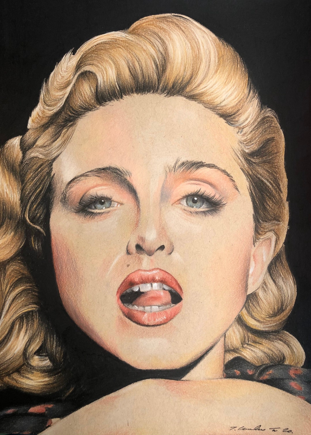 Madonna Original Pencil Drawing A4 Fan-art . Live to Tell 80s - Etsy