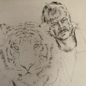 The Tiger King Original Pencil Drawing. A4 Fan-art. Joe Exotic - Etsy