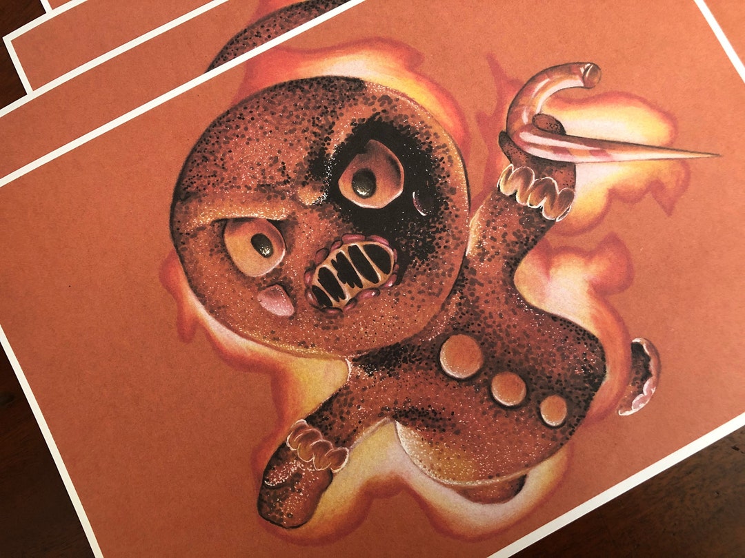 PRINT ... Krampus .. Gingerbread Man ...original Fan-art A4. Signed ...