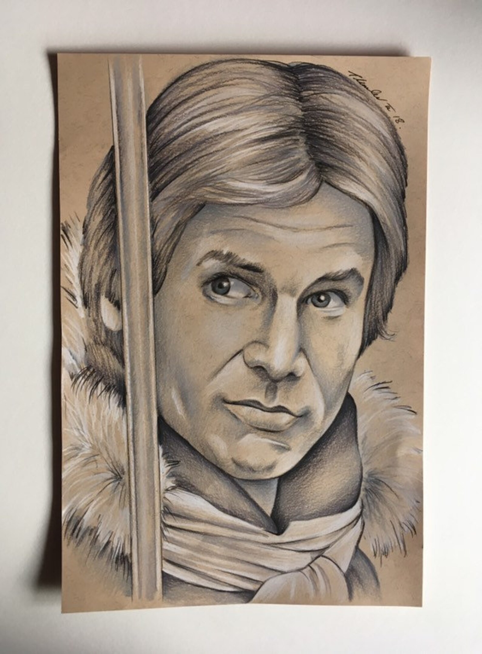 Star Wars Han Solo original drawing. Fan-art . Harrison Ford | Etsy