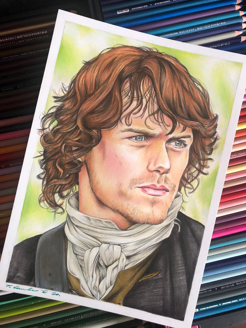 Jamie Outlander Original Pencil Drawing .fan-art A4. James - Etsy