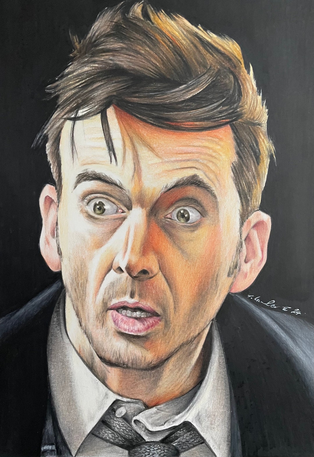 David Tennant Doctor Who Original Pencil Drawing . A4 Fan-art . Dr Who ...