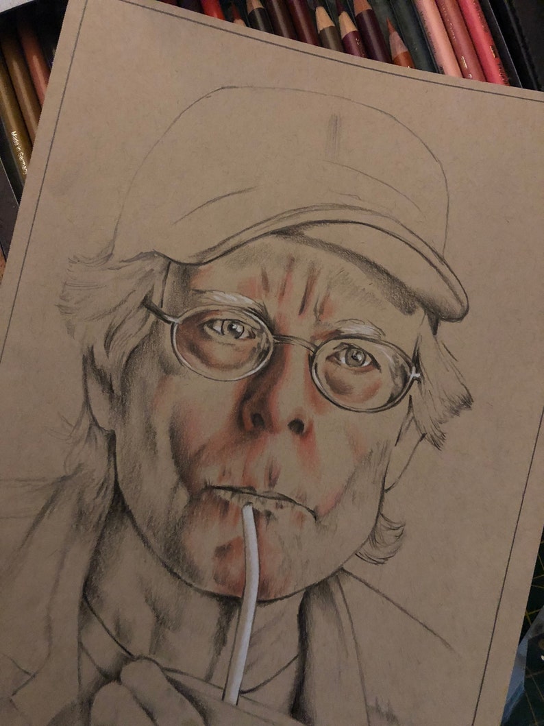 Stephen King Original Pencil Drawing . A4 Fan-art . IT - Etsy