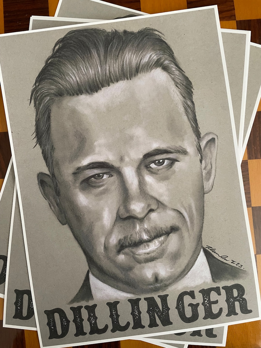 PRINT ... John Dillinger . . Signed Fan-art A4. - Etsy