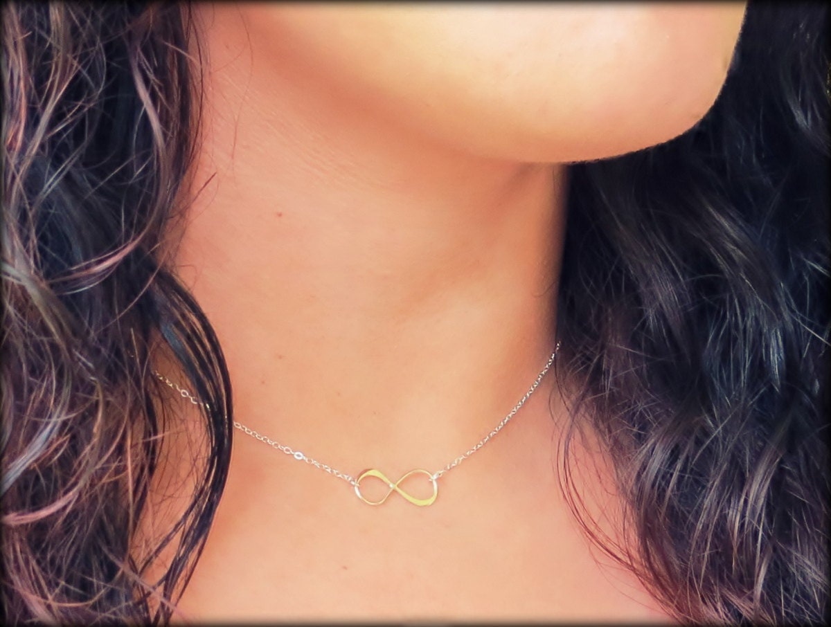 Silver Infinity Necklace Silver figure 8 eternity necklace | Etsy