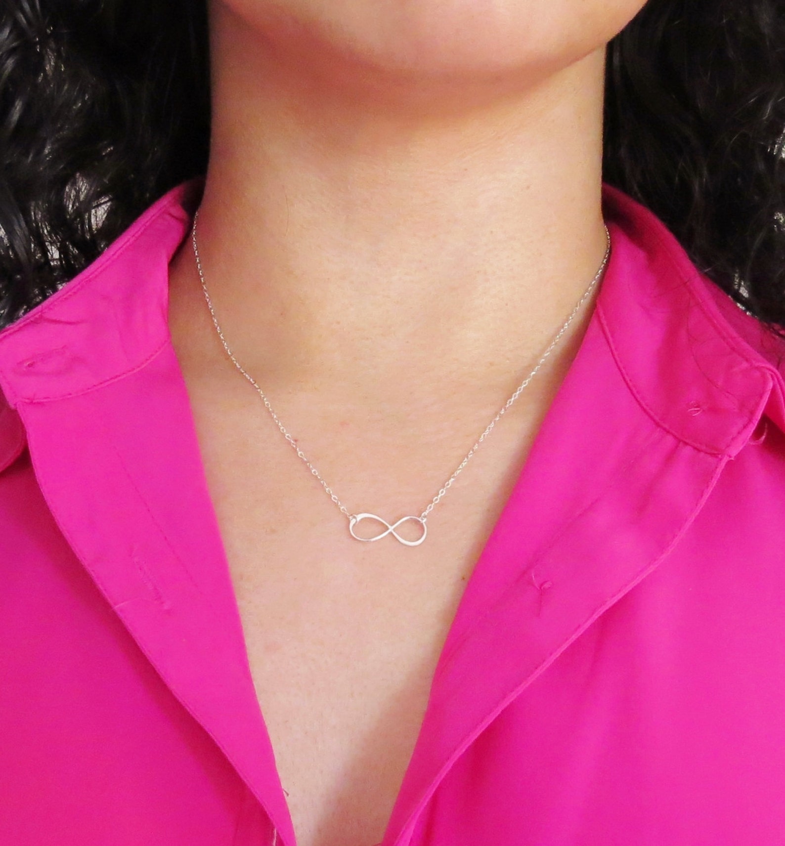 Silver Infinity Necklace Silver figure 8 eternity necklace | Etsy