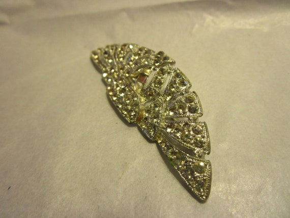 Antique Art Deco Cluster Rhinestone Fancy Brooch - Gem