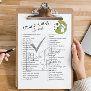 Disinfecting Checklist Minimalist Cleaning Schedule Printable ...