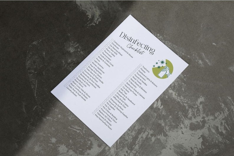 Disinfecting Checklist Minimalist Cleaning Schedule Printable ...
