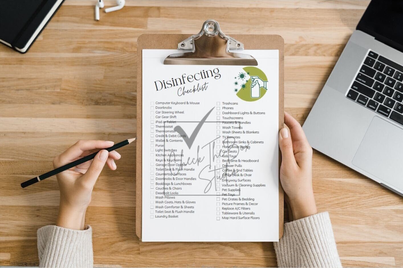 Disinfecting Checklist Minimalist Cleaning Schedule Printable ...