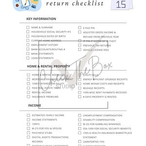 IRS and Tax Season Checklist Printable | Personal and Business Tax ...