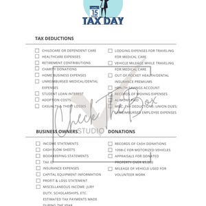 IRS and Tax Season Checklist Printable | Personal and Business Tax ...