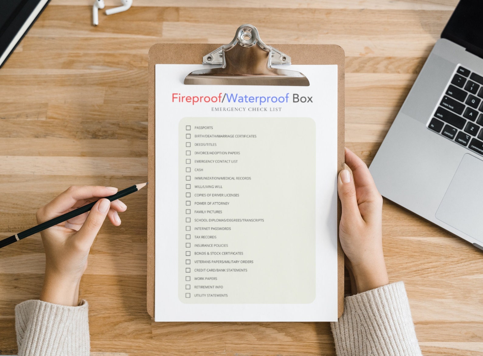 Important Document Checklist | Printable File Organizer | Essential ...