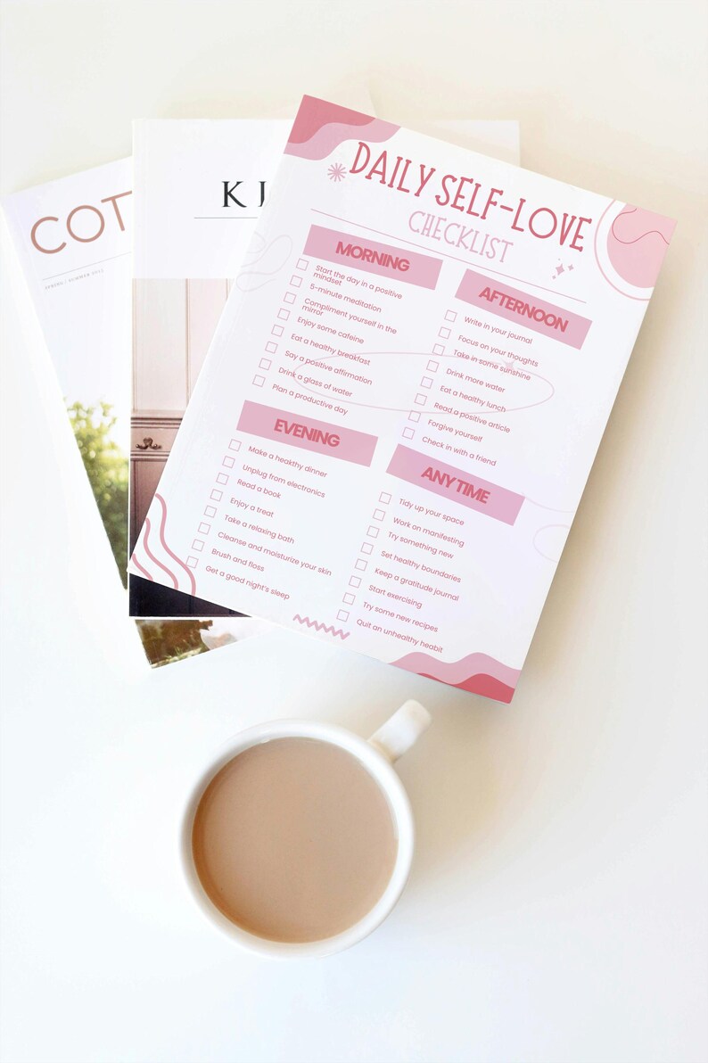 Daily Self Love Checklist Printable | Mental Health and Wellness ...
