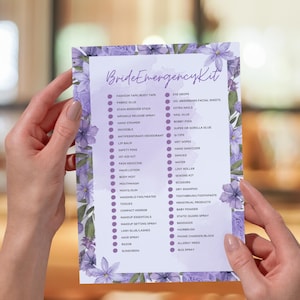 Bride Emergency Kit Checklist Printable | Wedding Day Necessities Must ...