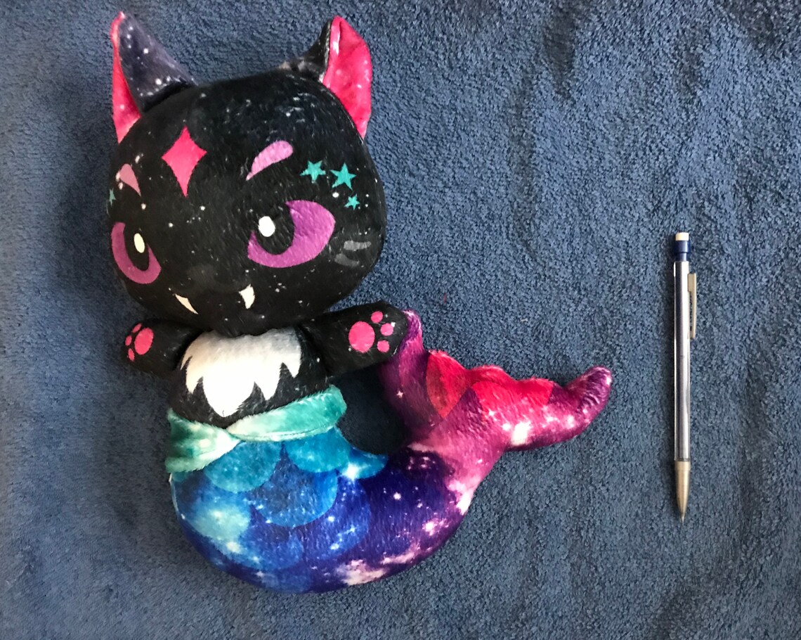 Mermaid Cat Plushie / Kitty Plush / Merkitty / Mercat/ Kitten Stuffed ...