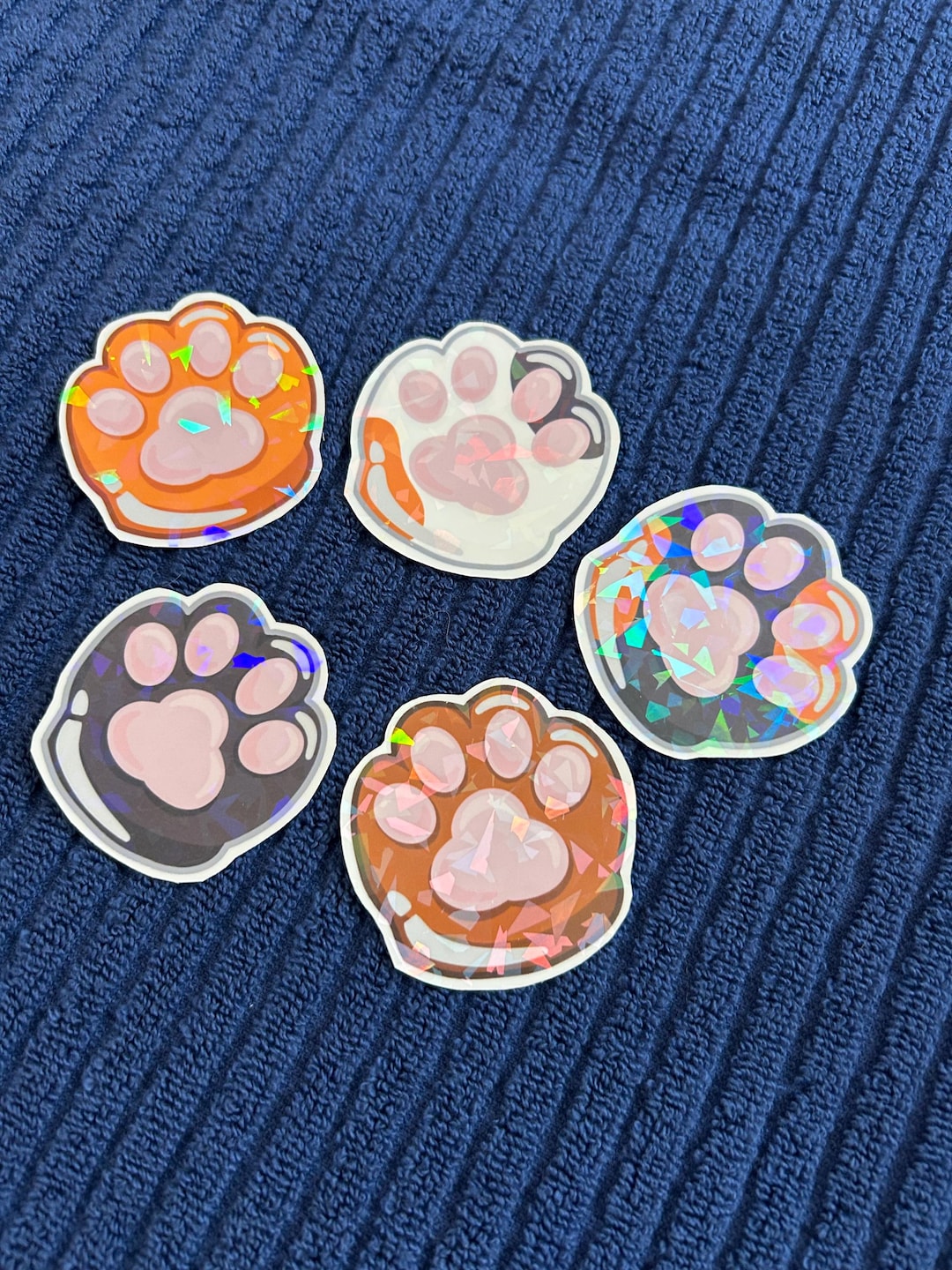 Cat Paw Stickers With Cute Toe Beans and Holographic - Etsy