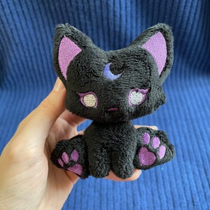 Moon Cat Plushie / Cute Celestial Witch Purple Plush for Decor and ...