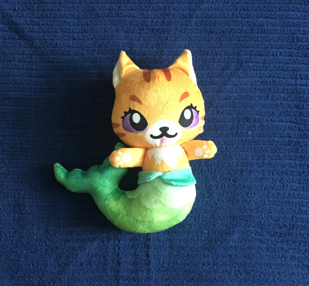 Mermaid Cat Plushie / Kitty Plush / Merkitty / Mercat/ Kitten Stuffed ...