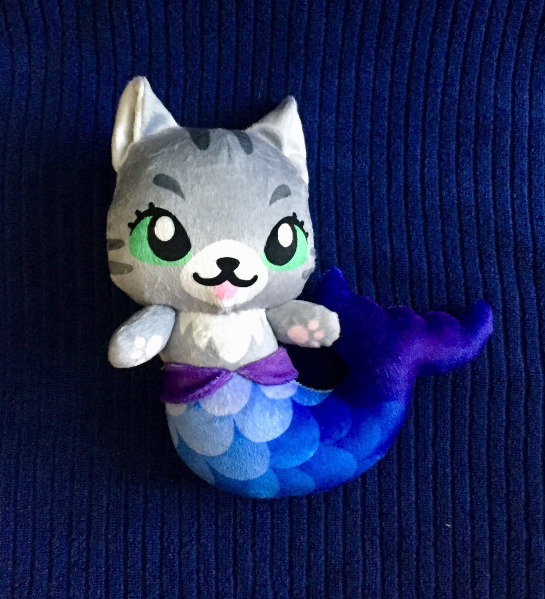 Mermaid Cat Plushie / Kitty Plush / Merkitty / Mercat/ Kitten Stuffed ...