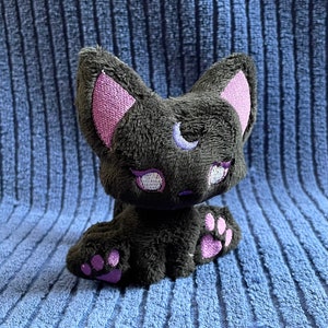 Moon Cat Plushie / Cute Celestial Witch Purple Plush for Decor and ...