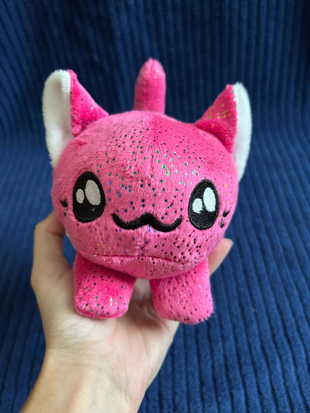 Pink Cat Plush: Animal Loaf Plushie With Glitter Minky - Etsy