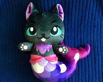 Mermaid Cat Plushie / Kitty Plush / Merkitty / Mercat/ Kitten - Etsy