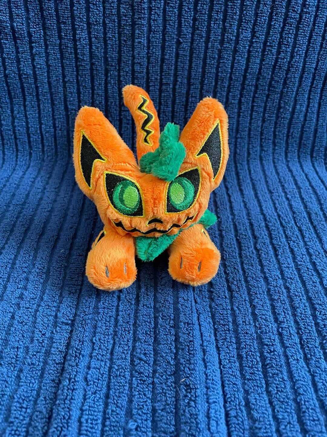 Pumpkin Cat Plushie / Cute and Kawaii Halloween Plush Toy / Embroidered ...