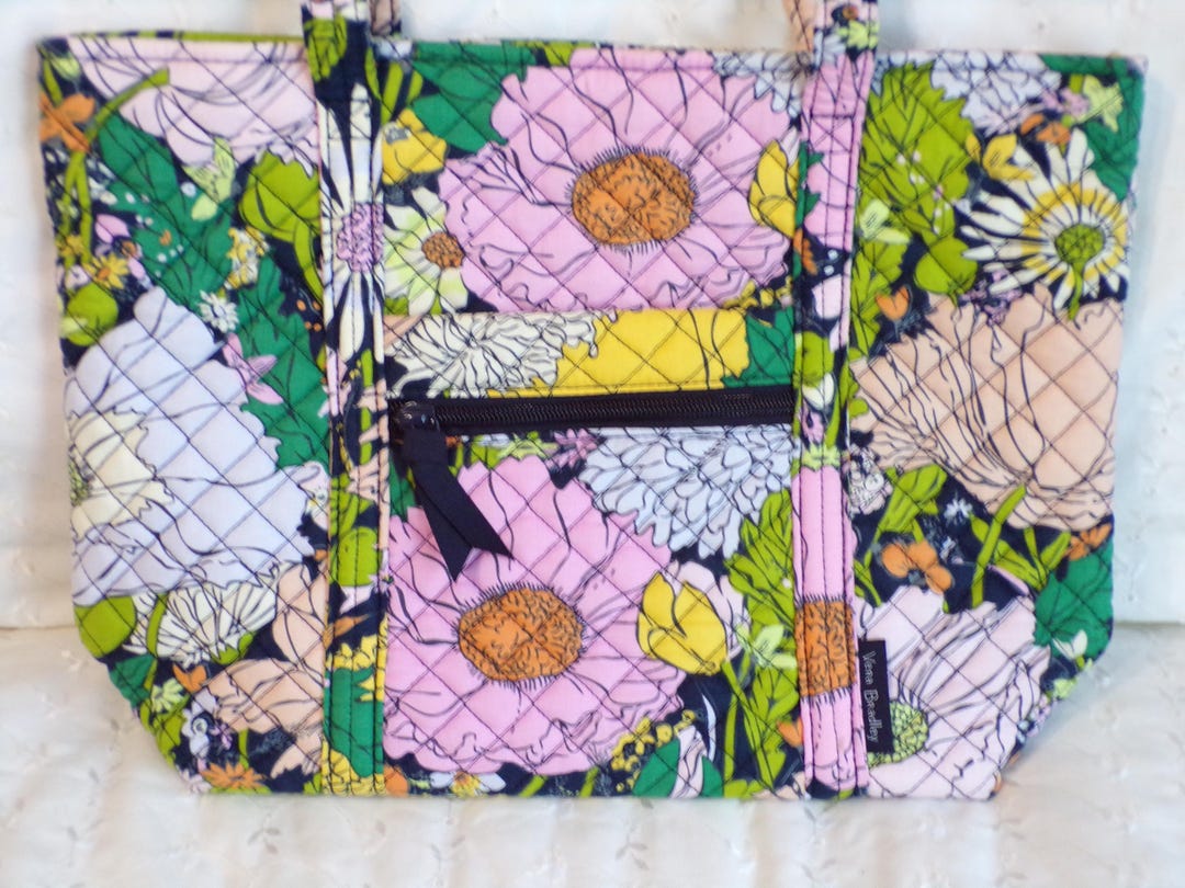 Vera Bradley Bloom Boom Small Vera Tote Excellent Retired Floral Multi ...