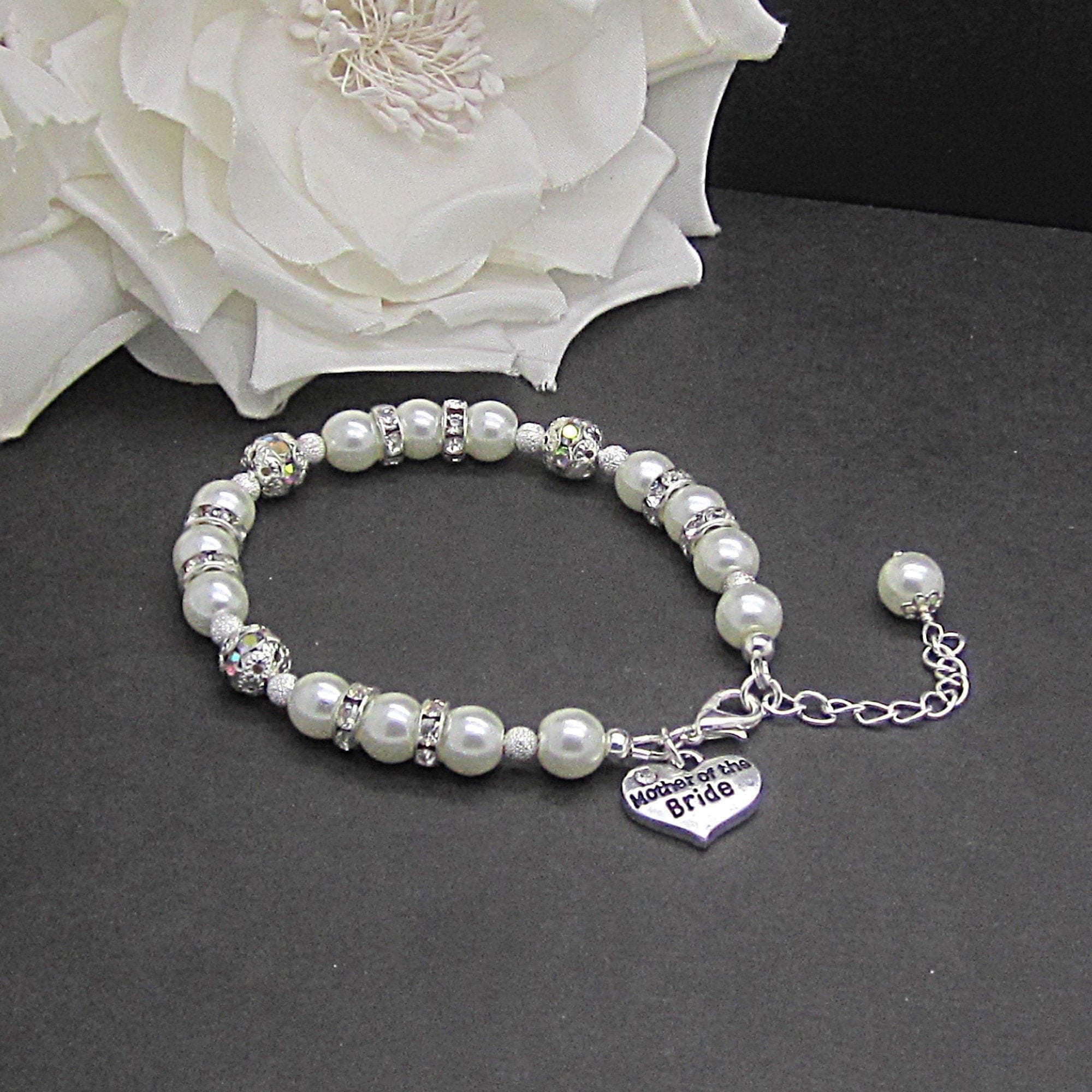 Ivory Pearl Mother of the Bride Bracelet, Grooms Mother Gift, Parents ...