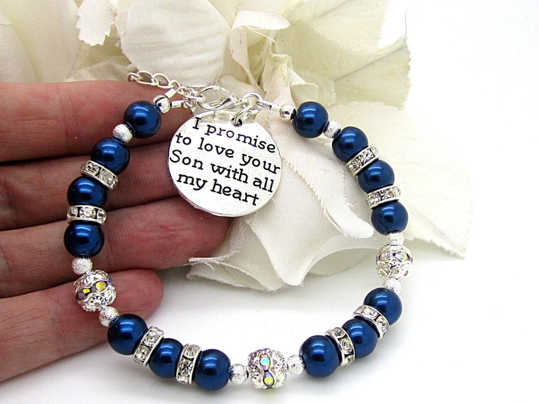 Navy Wedding Mother of the Bride Bracelet, Mother of the Groom, Bride ...