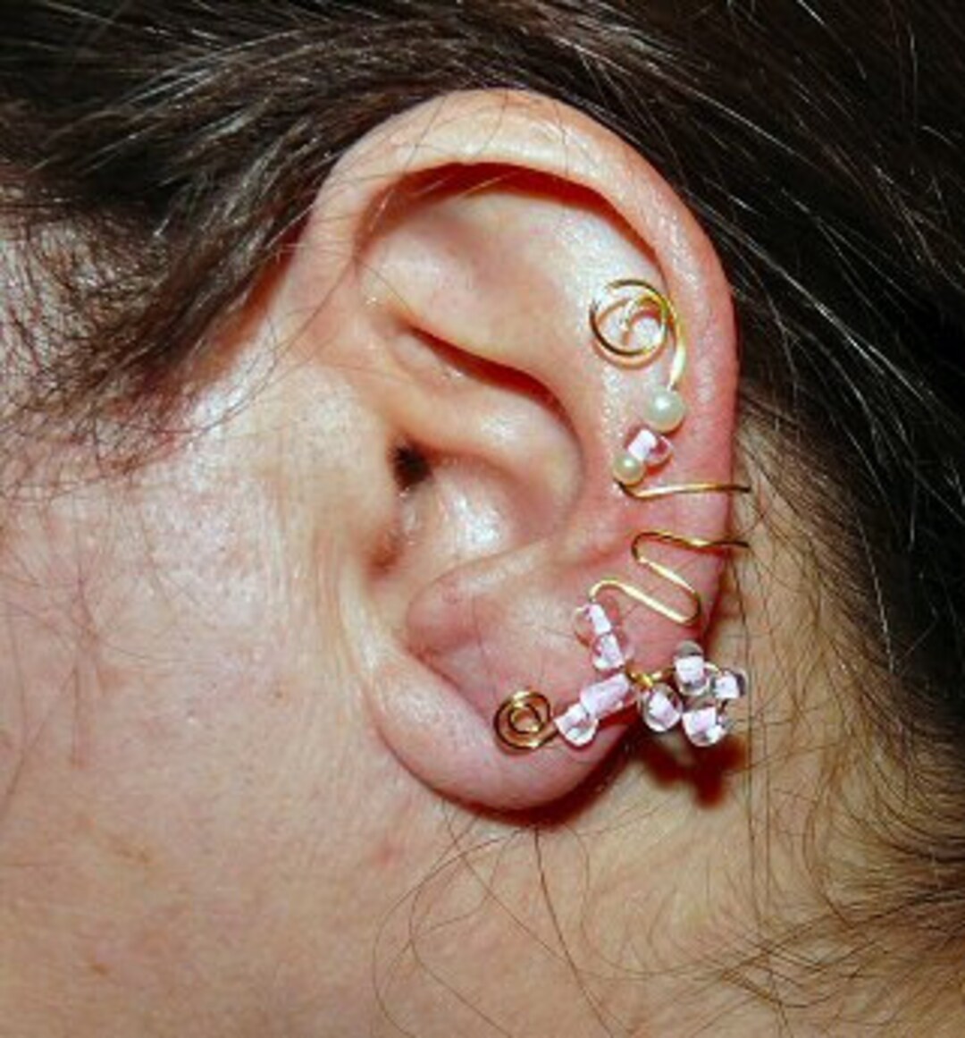 Pink Breast Cancer Ribbon Ear Cuff - Etsy