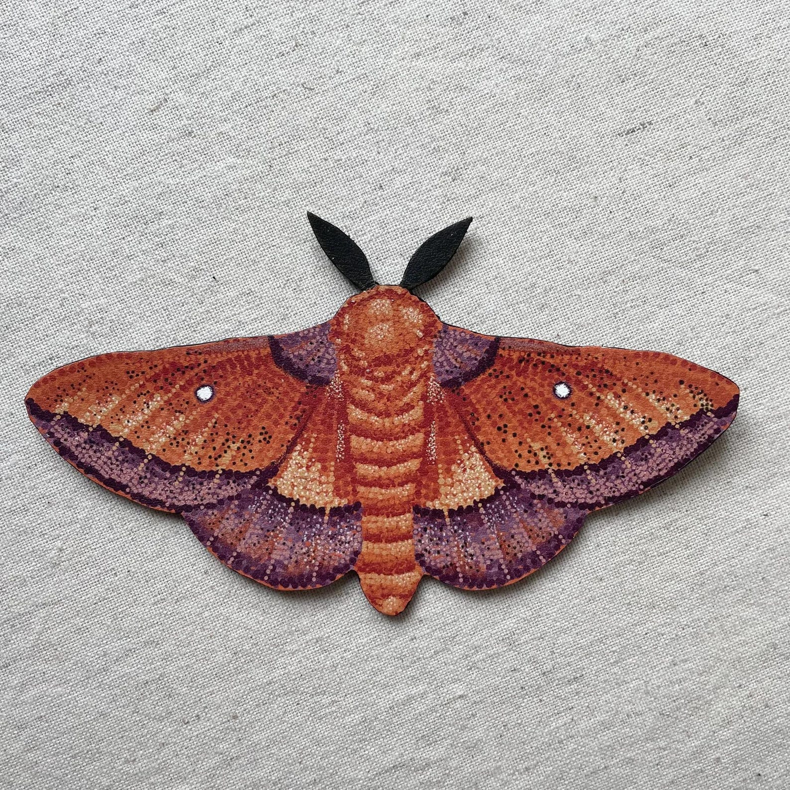 Spiny Oakworm Moth Leather Bookmark, Moth Wing, Insect Stationery ...
