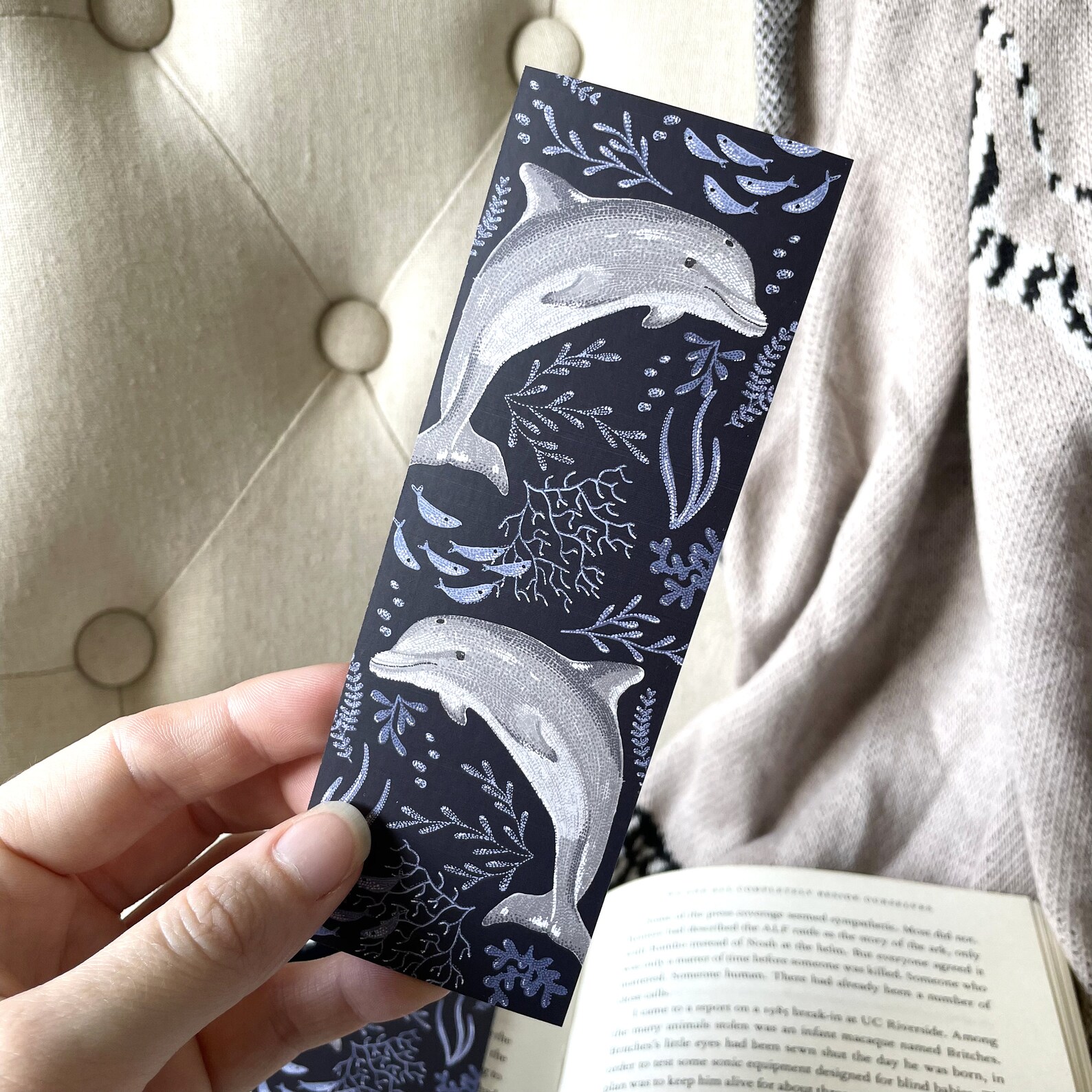 Dolphin Bookmark Marine Life Stationery, Bookworm Gift, With or Without ...