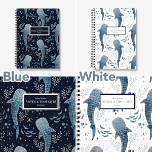Personalised A5 Notebook, Whale Shark Journal, Lined or Graph Pages ...