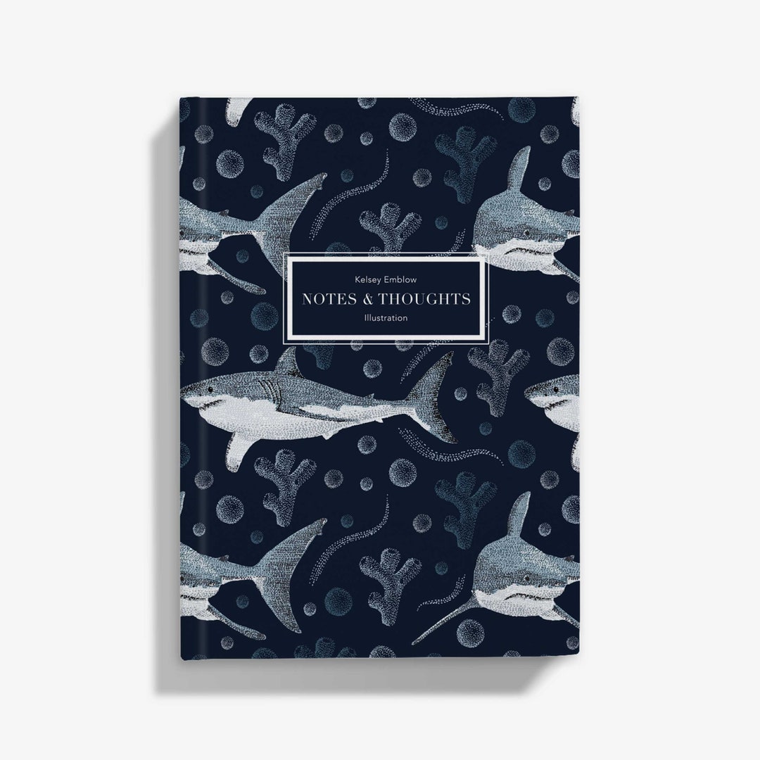 5x7 Great White Shark Journal, Lined, Plain or Graph Pages. Shark ...