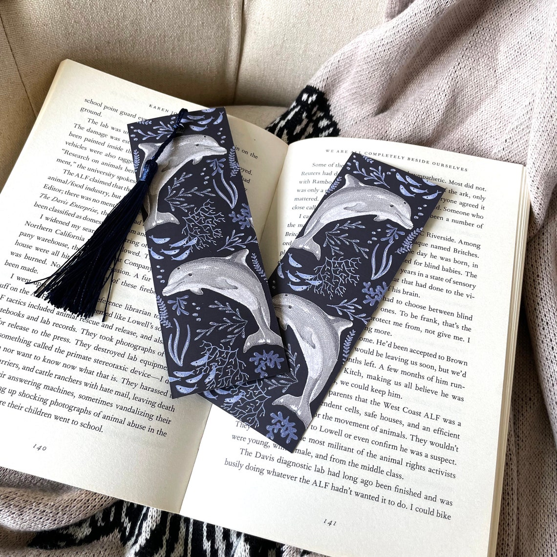 Dolphin Bookmark Marine Life Stationery, Bookworm Gift, With or Without ...
