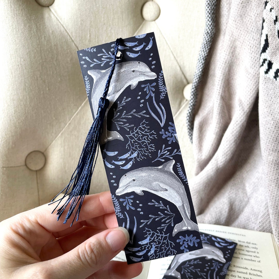 Dolphin Bookmark Marine Life Stationery, Bookworm Gift, With or Without ...